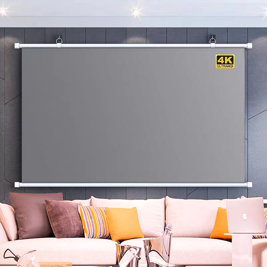 Factory Projection Screen for Home, Apartment, Hotel, No-Drill Wall ...