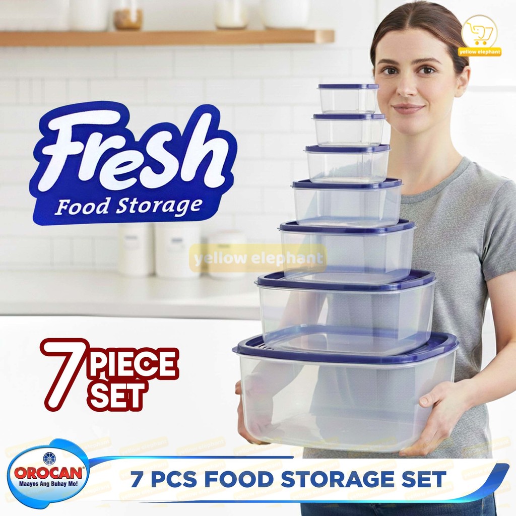 Orocan Fresh 7-Piece Food Container Set Keep Food Fresher, Longer (7-in ...