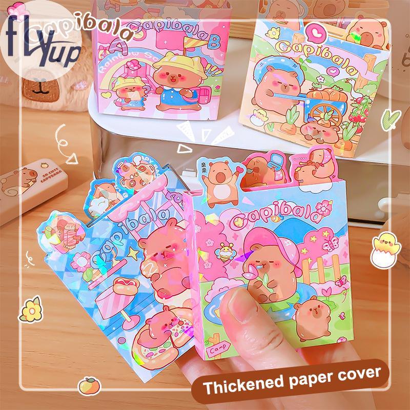 flyup Cartoon Capybara Sticky Notes Set Kawaii Sticky Notes Office ...