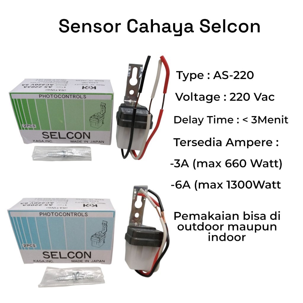 CAHAYA Selcon Fotosel 3A 6A Light Sensor Photocell 3 Ampere 6 Ampere ...