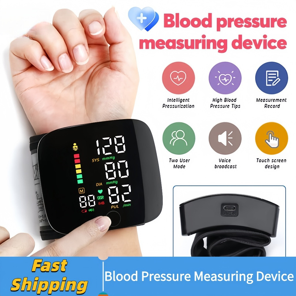 Wrist High Blood Pressure Digital Monitor LED Display Automatic Blood ...