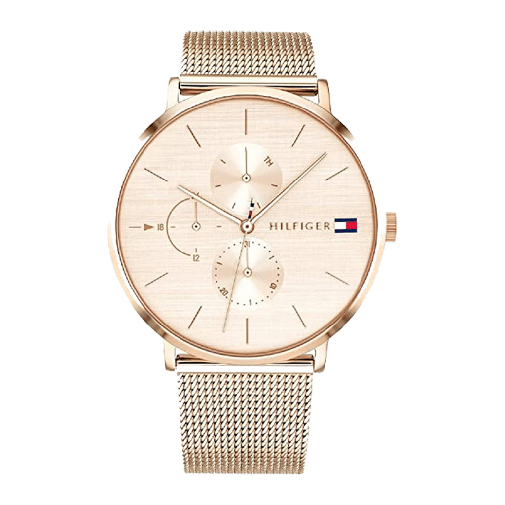 Tommy Hilfiger Jenna Rose Gold Stainless Steel Mesh Bracelet Analog ...