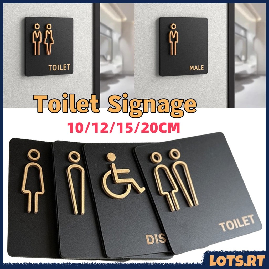 Self-Adhesive Acrylic Restroom Indicator Acrylic Toilet Signs ...