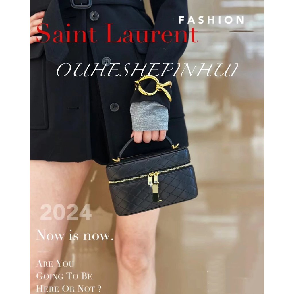 YSL New Style Diamond Check Sheepskin mini gaby Box Bag Shoulder ...
