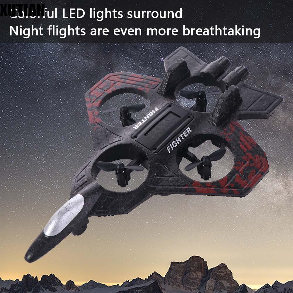 XUTIAN Remote Control Foam Fighter, EPP Foam Gravity Sensing Four Motor Helicopter Toy, Mini ...