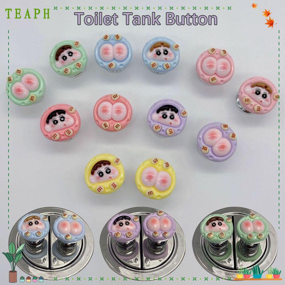 TEAPH Toilet Flush Button, Cartoon Bathroom Supplies Toilet Tank Button ...