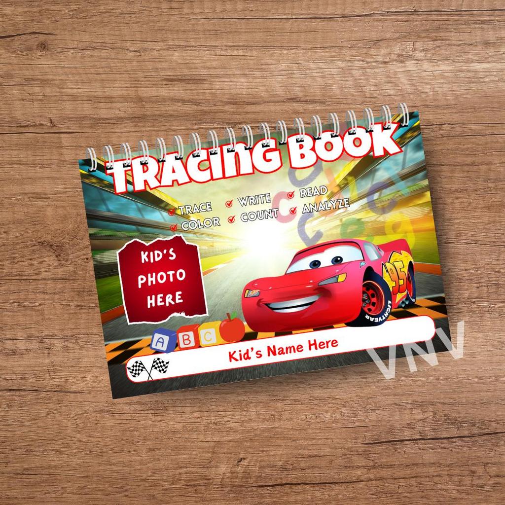 Cars Lightning Mcqueen Customize Tracing Pad With Covers Trace Alphabet Names Numbers 40 Sheets ...