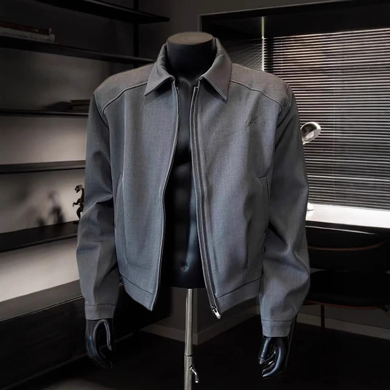 Men Suit Formal Shoulder Jacket American Retro Administrative Jacket ...