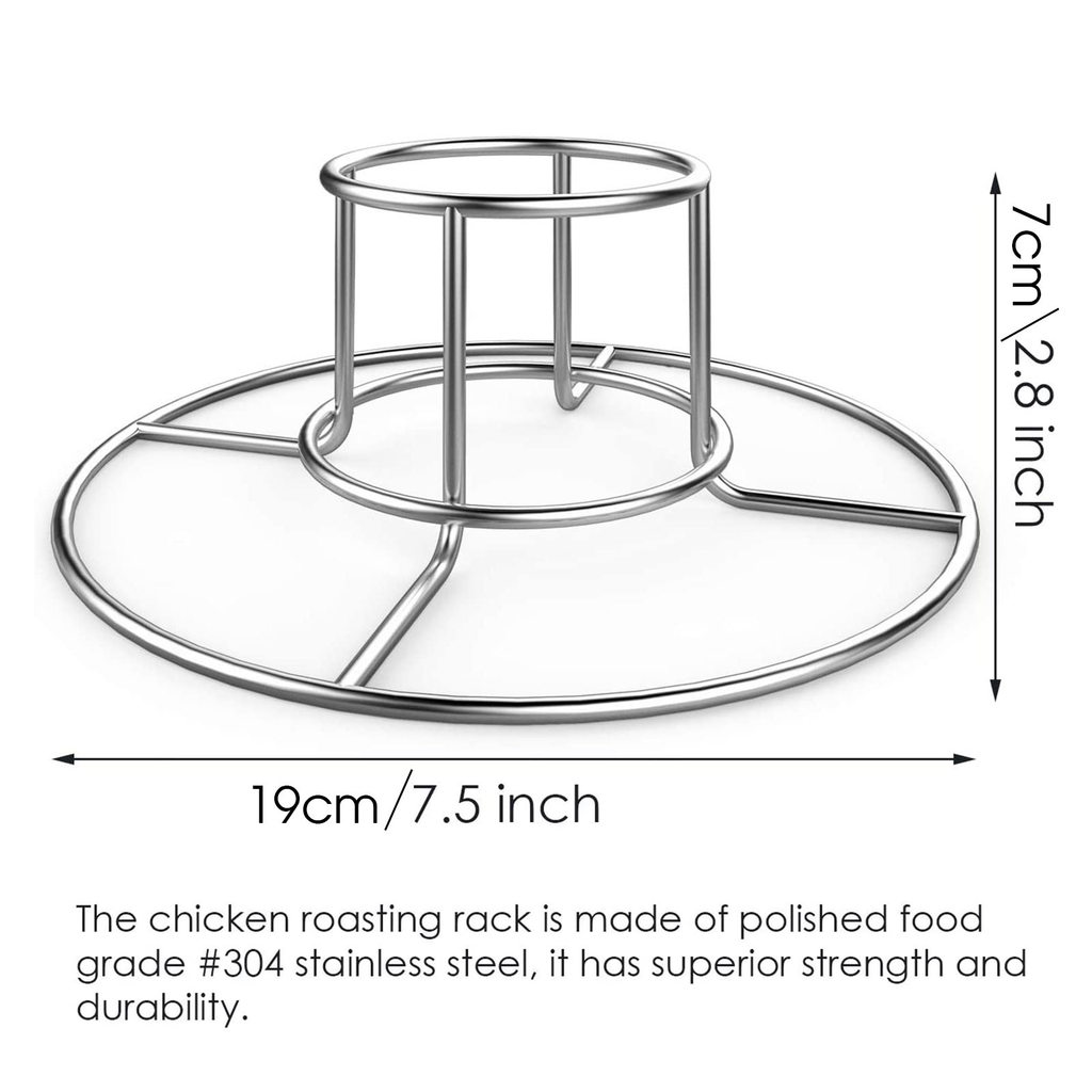 Beer Can Chicken Roasting Stand Stainless Steel Roaster Rack Vertical ...
