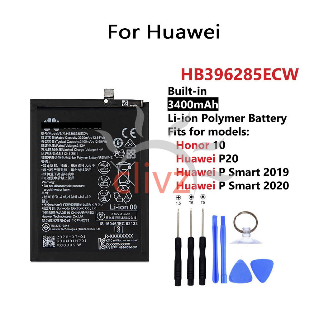 Battery HB396285ECW For Huawei P20 2018/P Smart 2019/P Smart 2020/Honor ...