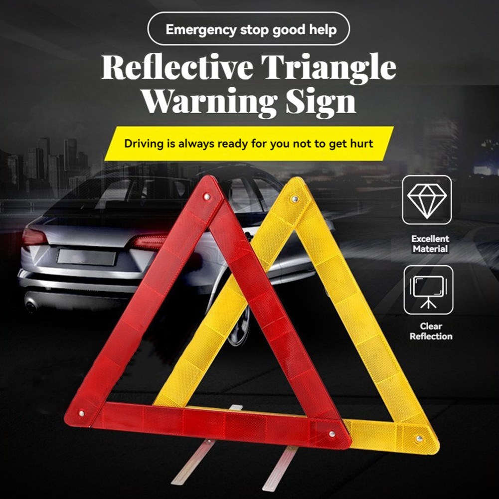 2Pcs Reflective Triangle Emergency Early Warning Device for Road Safety ...