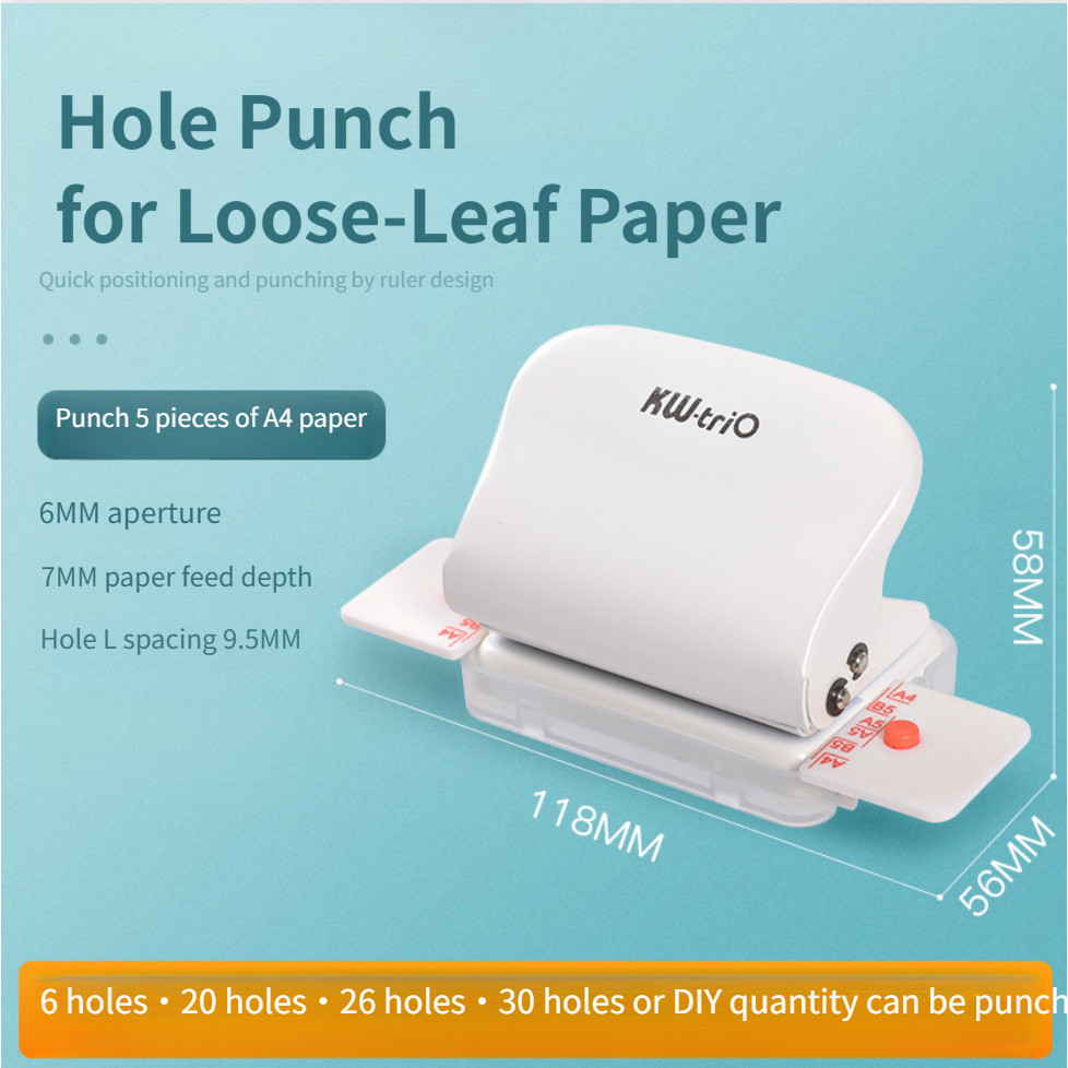Multi-Hole Punch - 6/26/30 Hole Manual Puncher for A4/B5 Paper, Student ...