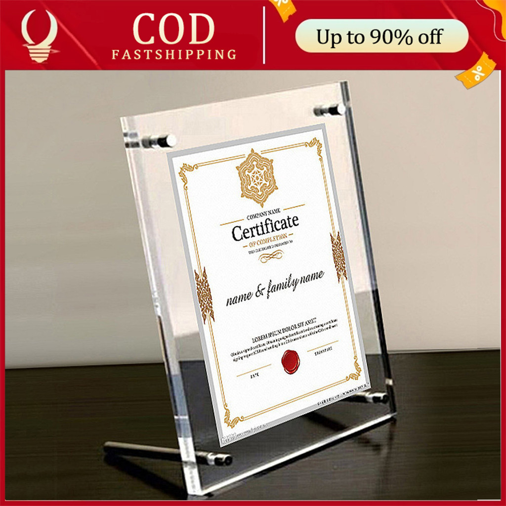 A4 Acrylic Photo Frame Home Picture Frames Poster Display Stand Paper ...