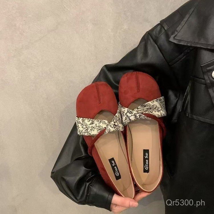 2025Women's Single Shoes French Style Ballet Dance Shoes Retro Shallow ...