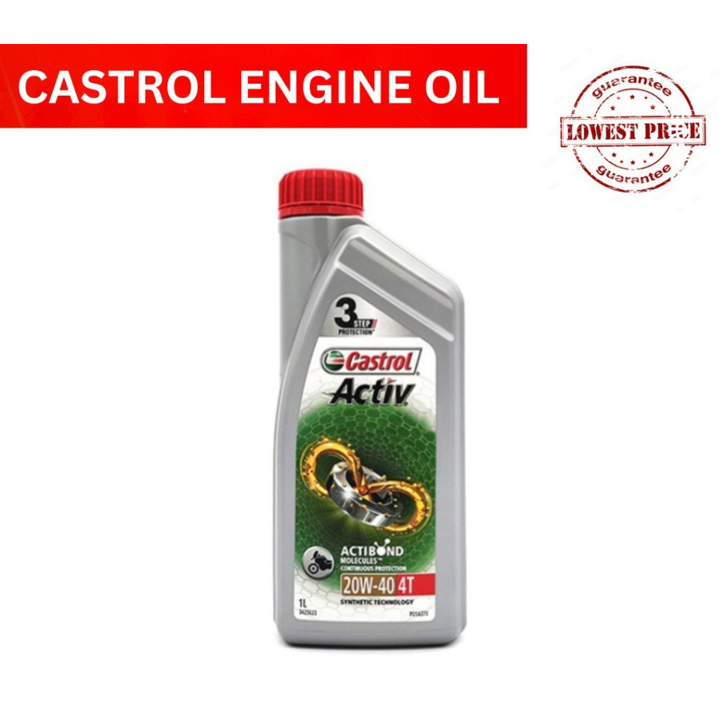 Castrol Motorcycle Oil 4T 1L/0.8L POWER-10W-40/GO! -20W-40/GTX-15W-40 ...
