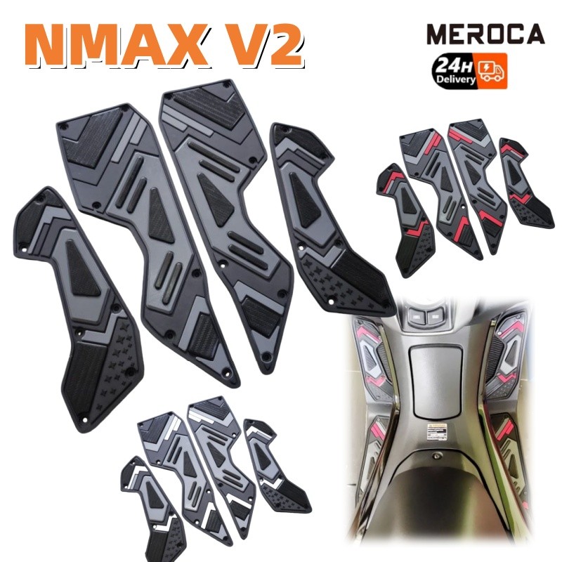 Meroca Nmax V2 Footboard Matting Rubber Foot Pedal With Complete Bolts ...