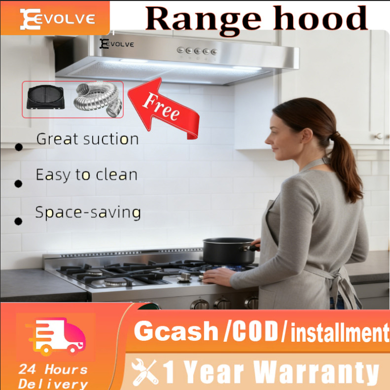 EVOLVE 50cm Range Hood Kitchen Ductless or With Duct Low Noise Carbon ...
