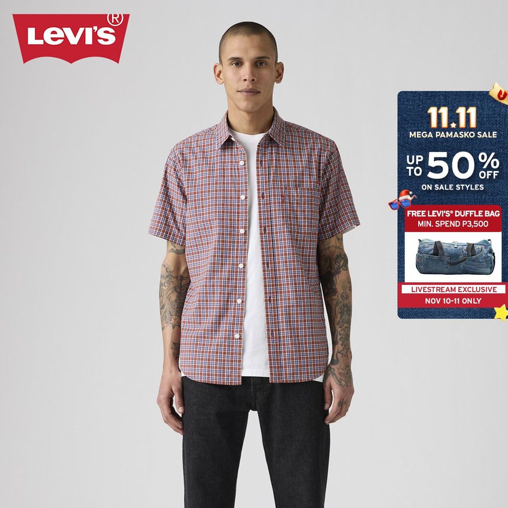 Levi's® Men's Short-Sleeve Classic Standard Fit Shirt 86627-0313 ...