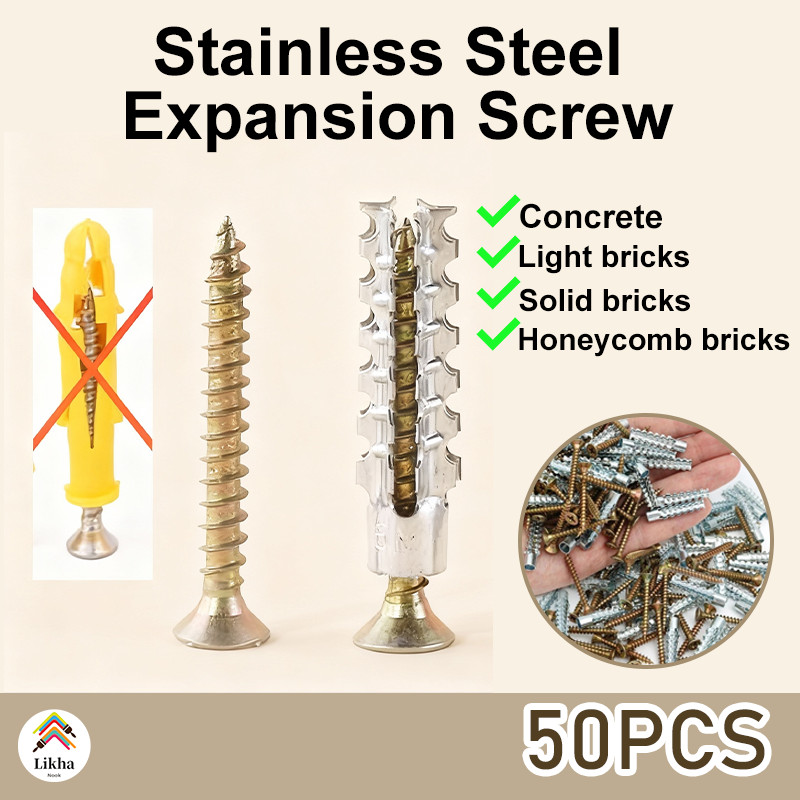 50 Sets Lightweight Iron Expansion Tubes Expansion Screws Special for ...