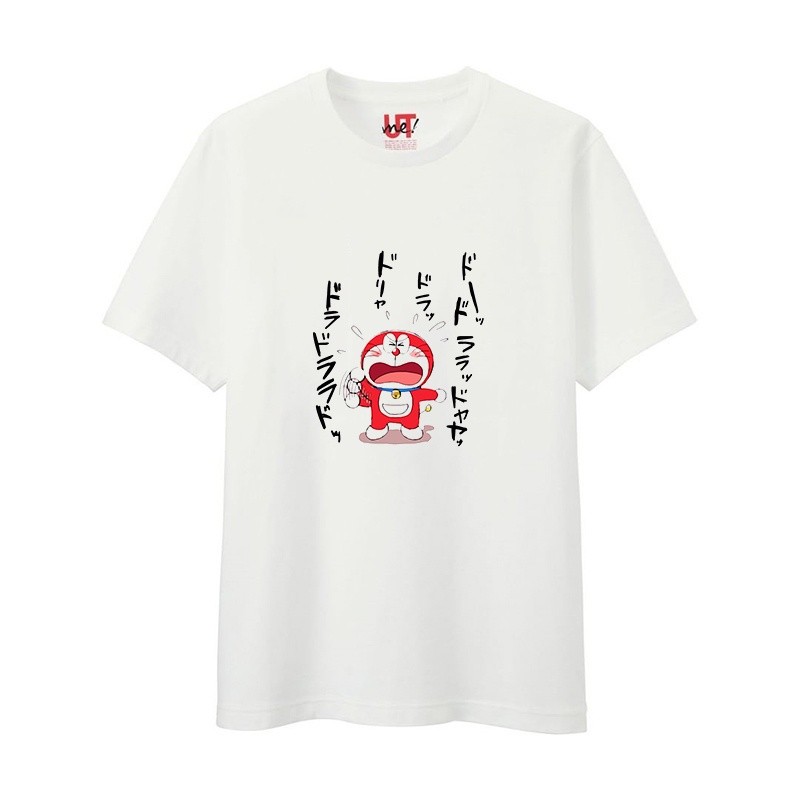 SARA Uniqlo short sleeve T-shirt with cute cat print Uniqlo Doraemon ...