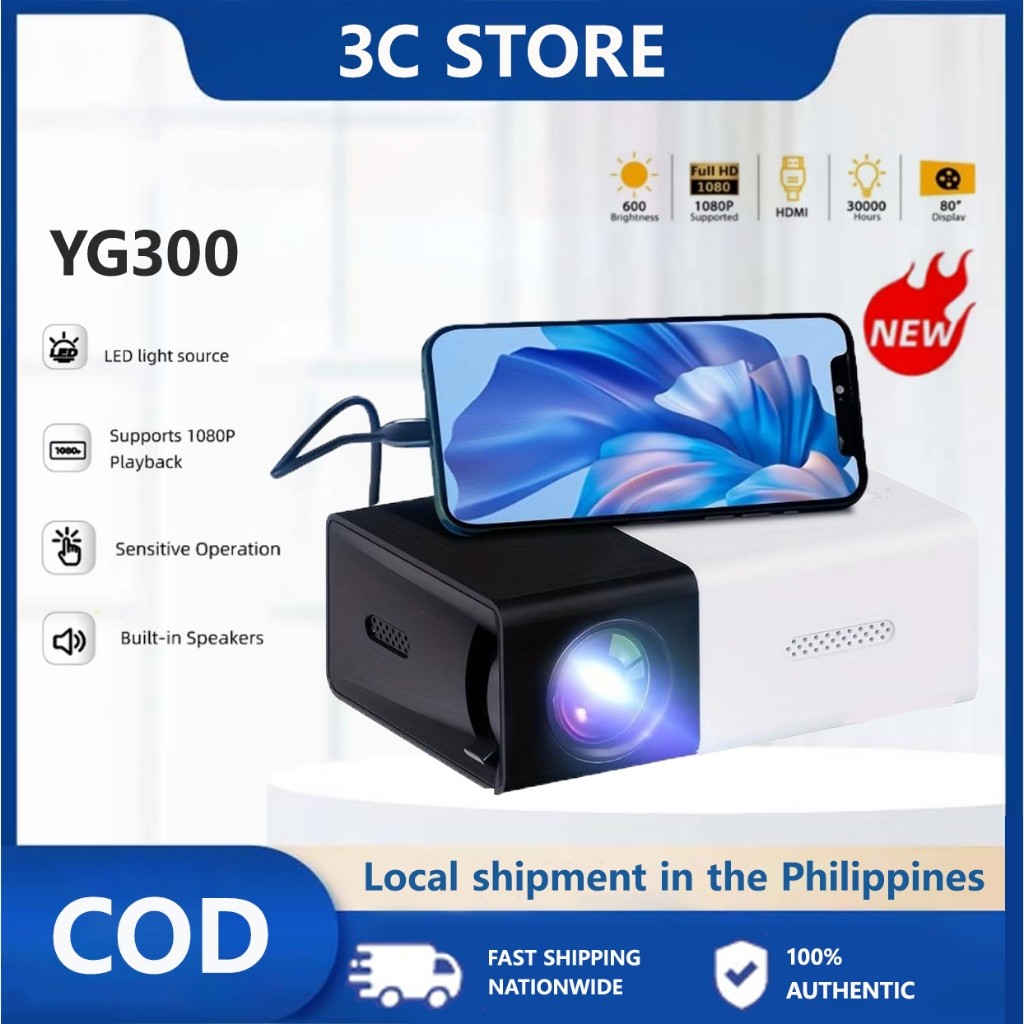 Mini Projector LED Projector YG300 1080P Full HD With HDMI Home Theater ...