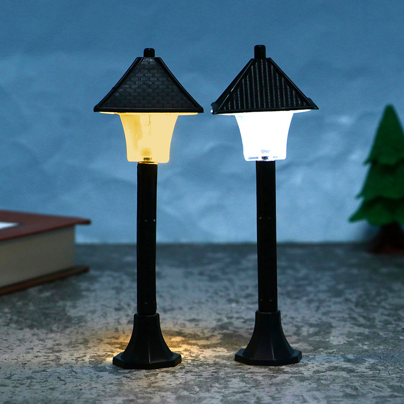 [ety] 1:12 Dollhouse Miniature Park Street Lamp LED Lamp Lantern Post ...