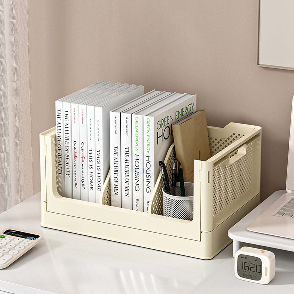 (Local Stock) Simple Foldable Storage Basket Thickened Student Book ...