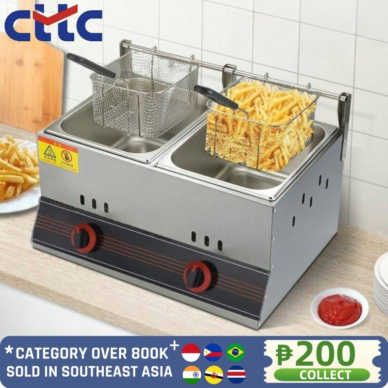 CTTC deep fryer burger grill with fryer Multi-function deep fryer gas ...