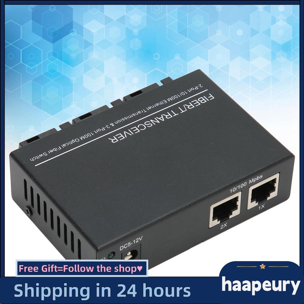 haapeury Media Converter Tx1310nm Ethernet Fiber 100?240V Metal RJ45 ...