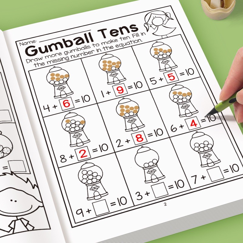 Kindergarten Addition & Subtraction Workbooks Set - Number Lines ...