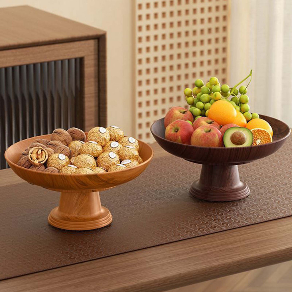High-End Bohemian Style Wooden-Look Fruit Bowl With Striped Pattern ...