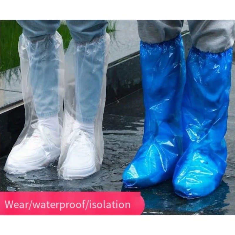 10Pcs Clear Rain Boot Protectors Waterproof Anti-Slip Disposable Shoe ...