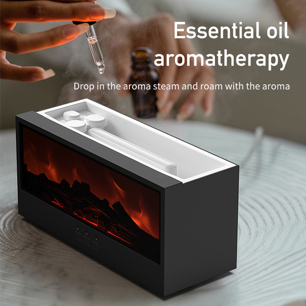 COD⭐ Dynamic Flame Fireplace Aromatherapy Diffuser Timer and Auto Off ...
