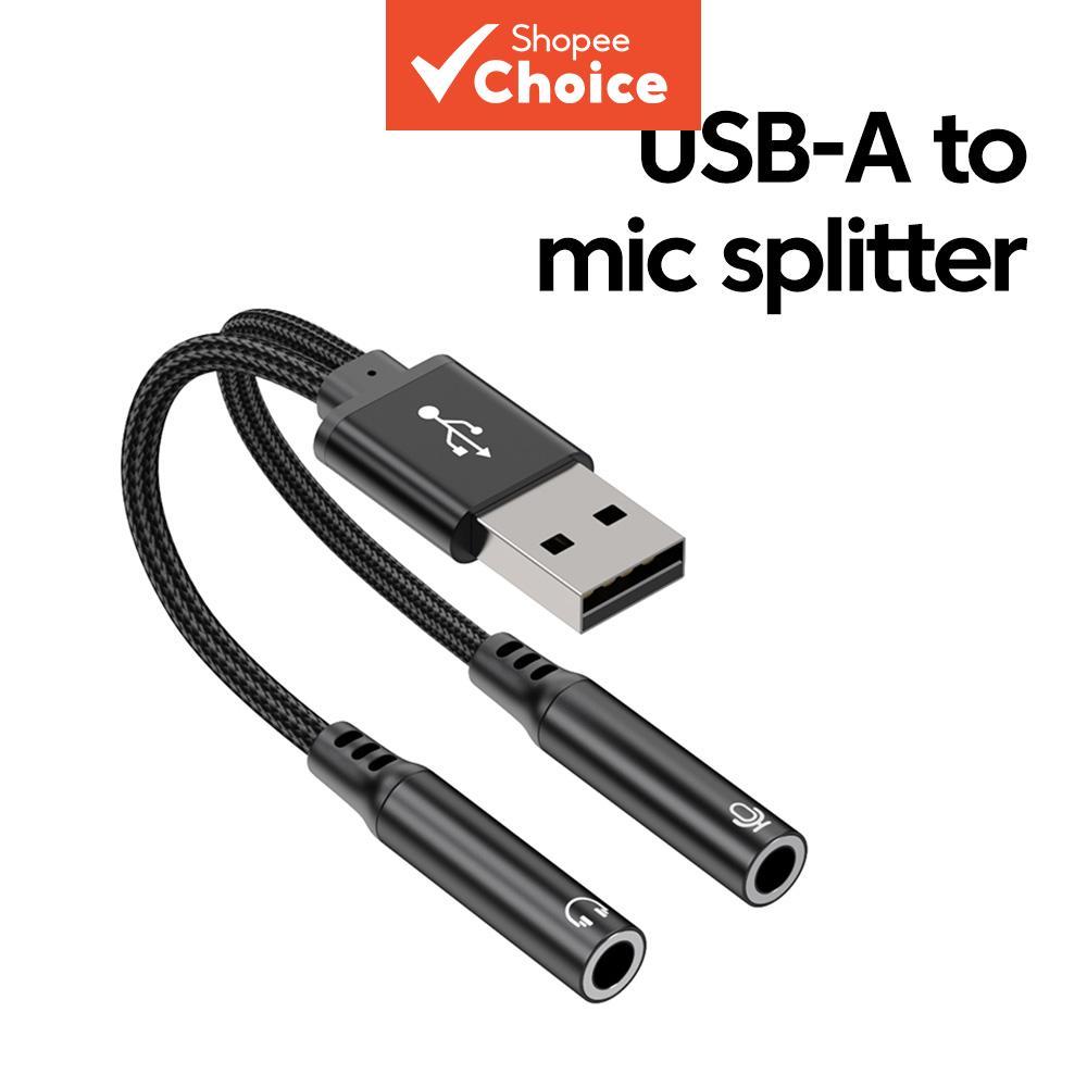 USB A to Dual 3.5mm Jack Audio Cable DCA Chip Listen Music/Voice ...