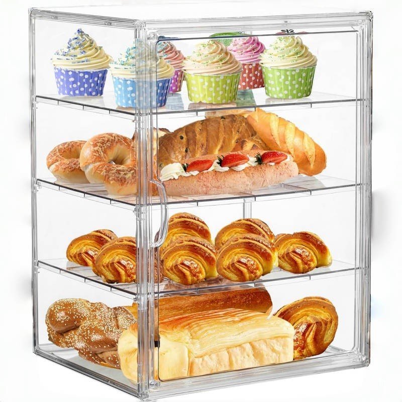 Transparent Bread Box Storage Box Display Cabinet Acrylic Cake Bread ...