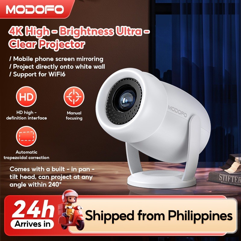 MODOFO 4K Mini Portable Projector Y400 Android13 Ultra HD Home ...