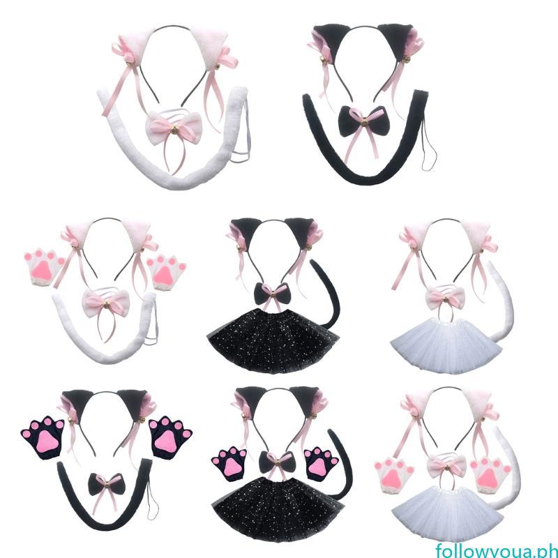 fol Cats Maid Roleplay Set Plush Headbands Paws-Gloves Women Teens Girl ...