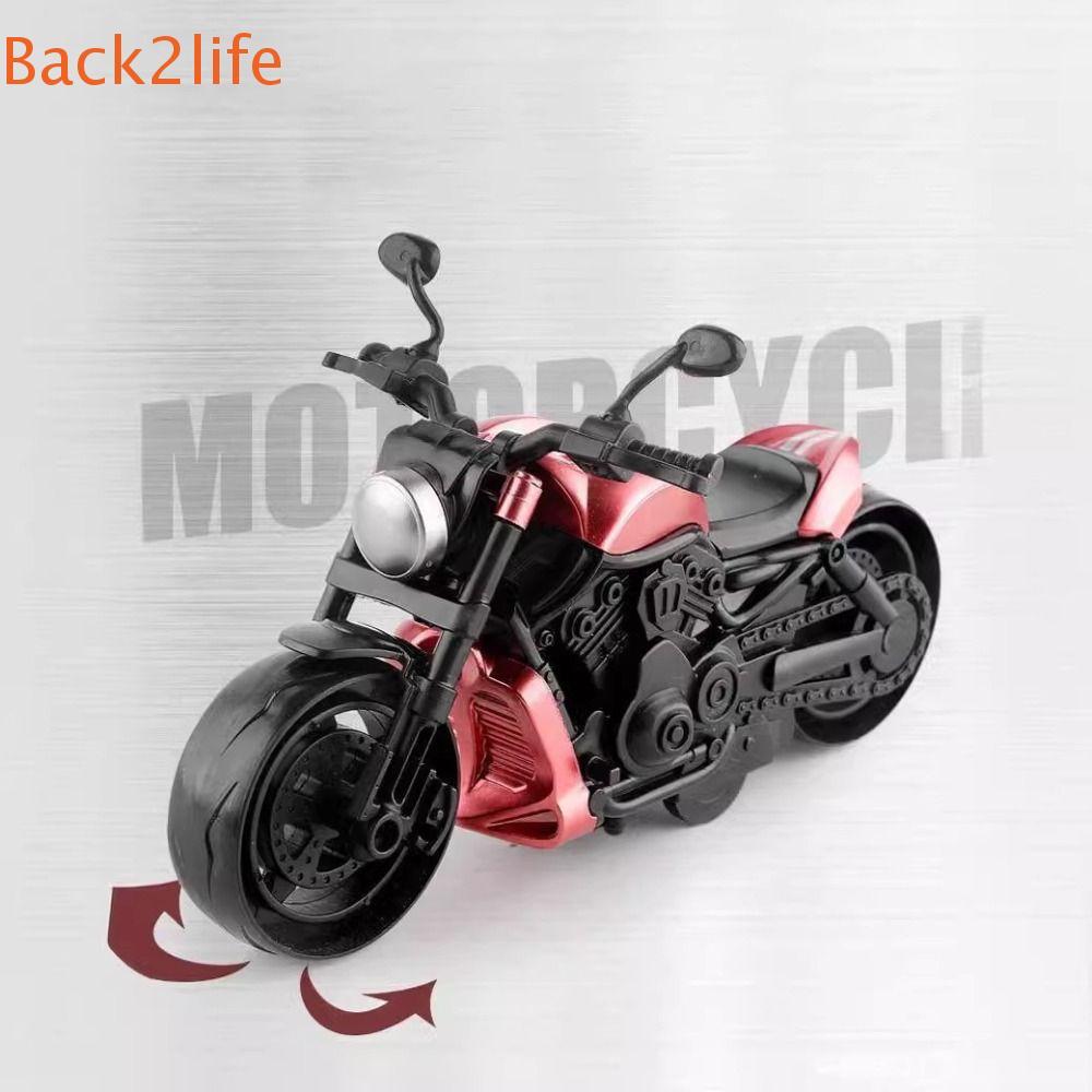 BACK2LIFE Pull Back Motorcycle, Plastic Inertia Kids Toy Motorcycle ...