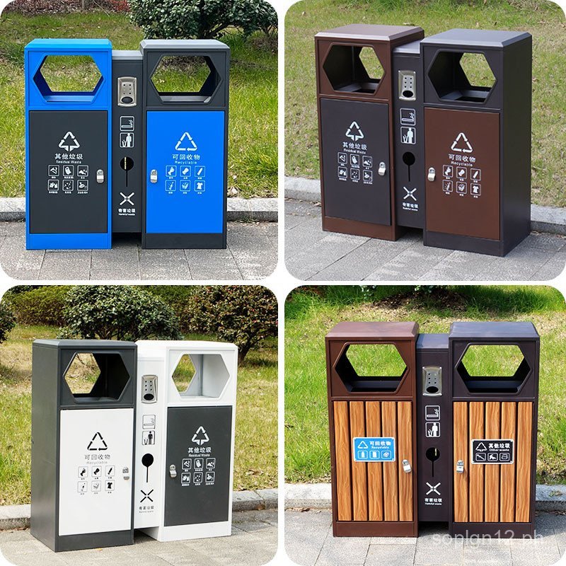 Outdoor Trash Can Stainless Steel Galvanized Sheet Peel Bin Community ...
