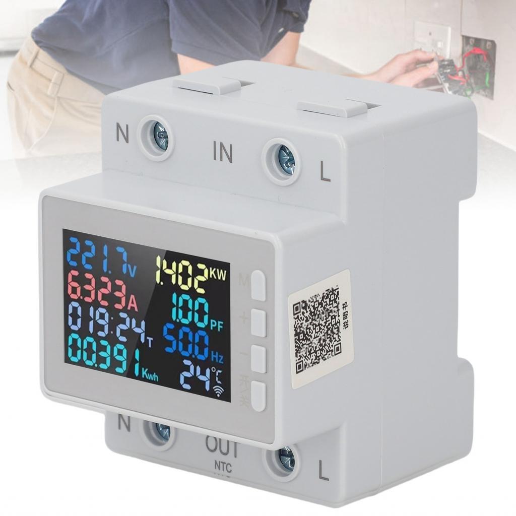 Digital Single Phase Energy Meter Din Rail Tester Electricity Usage ...