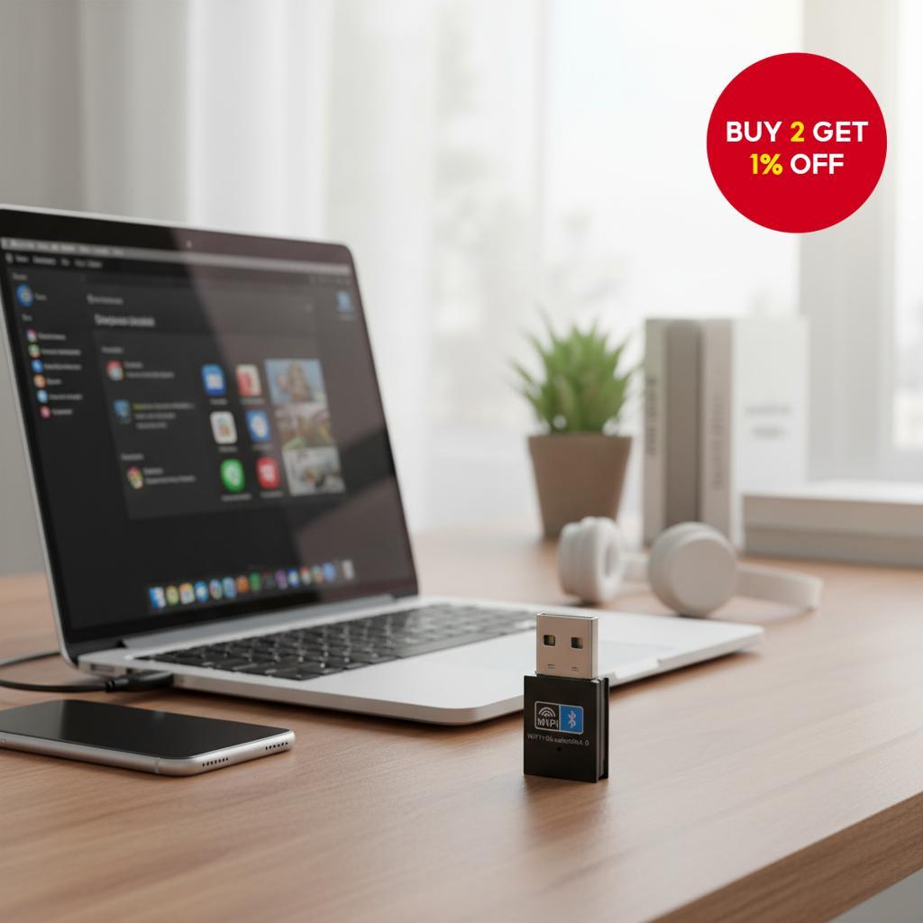 Mini USB WiFi and Bluetooth 4.0 Adapter for PC Laptop, 150Mbps, Plug ...