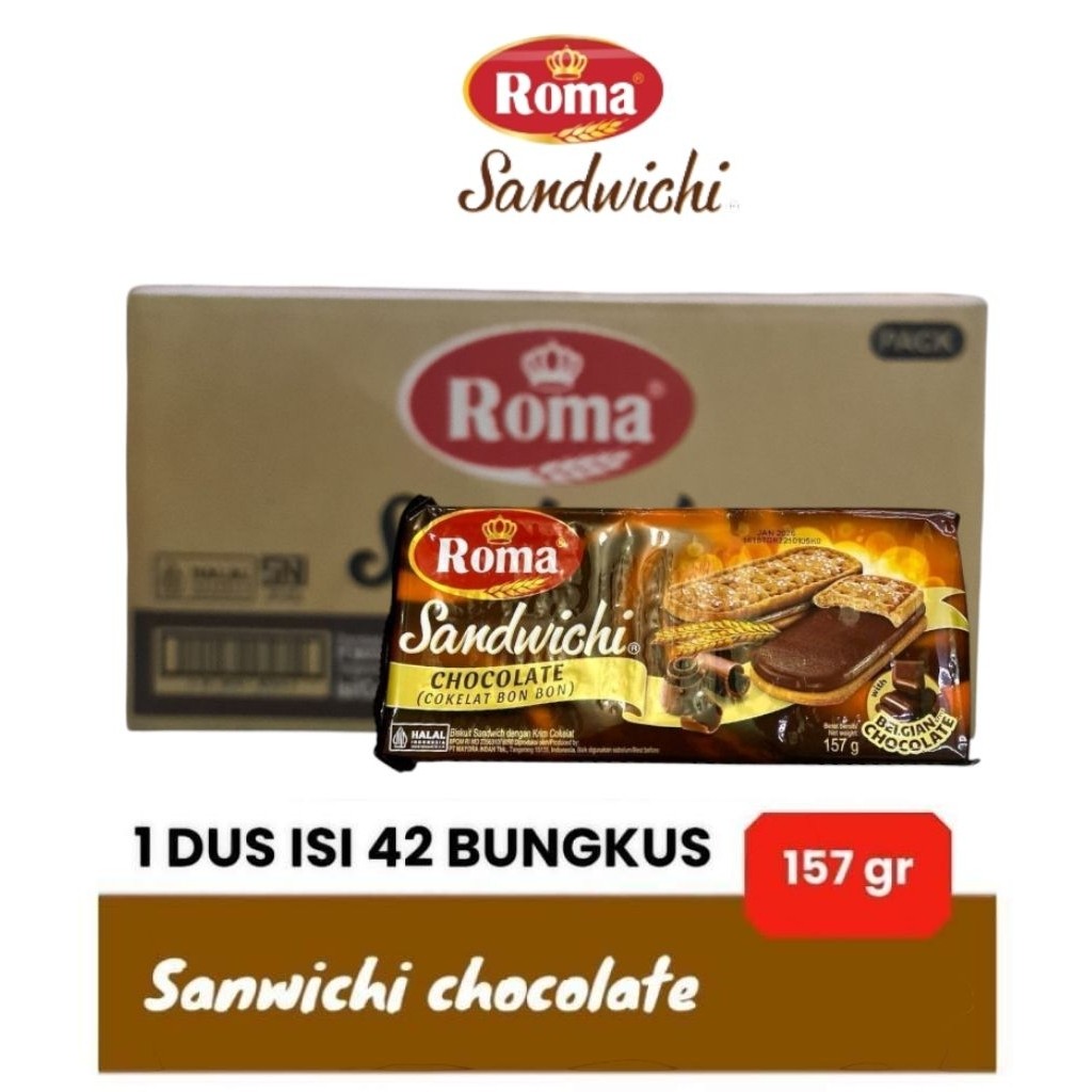 Roma sandwichi Chocolate(Cokelat Bon-Bon)157g(Kemasan Karton) | Shopee ...