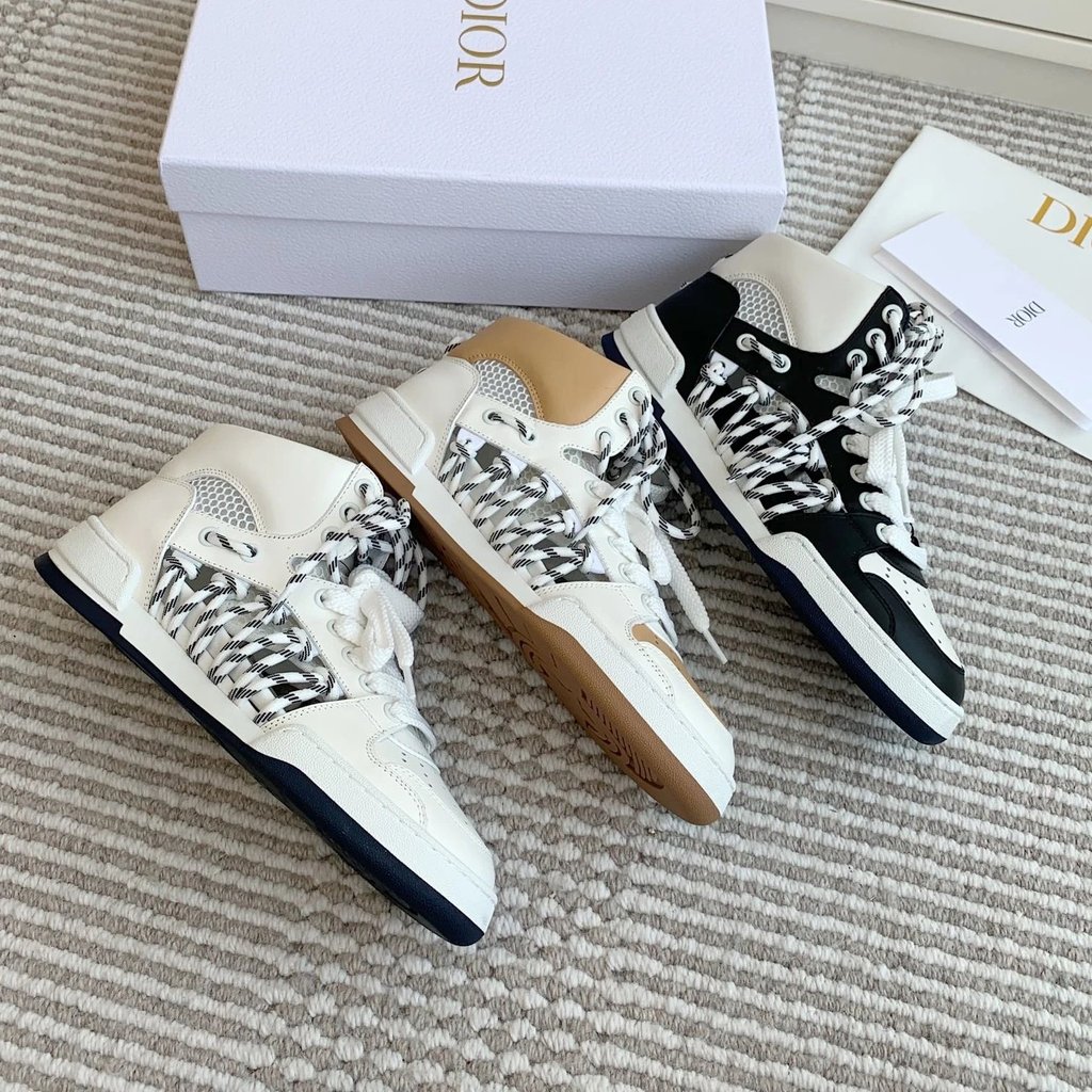 Dior High-Top Shoes Shoes Fist Hollow Two-Color Shoelaces High-Top ...