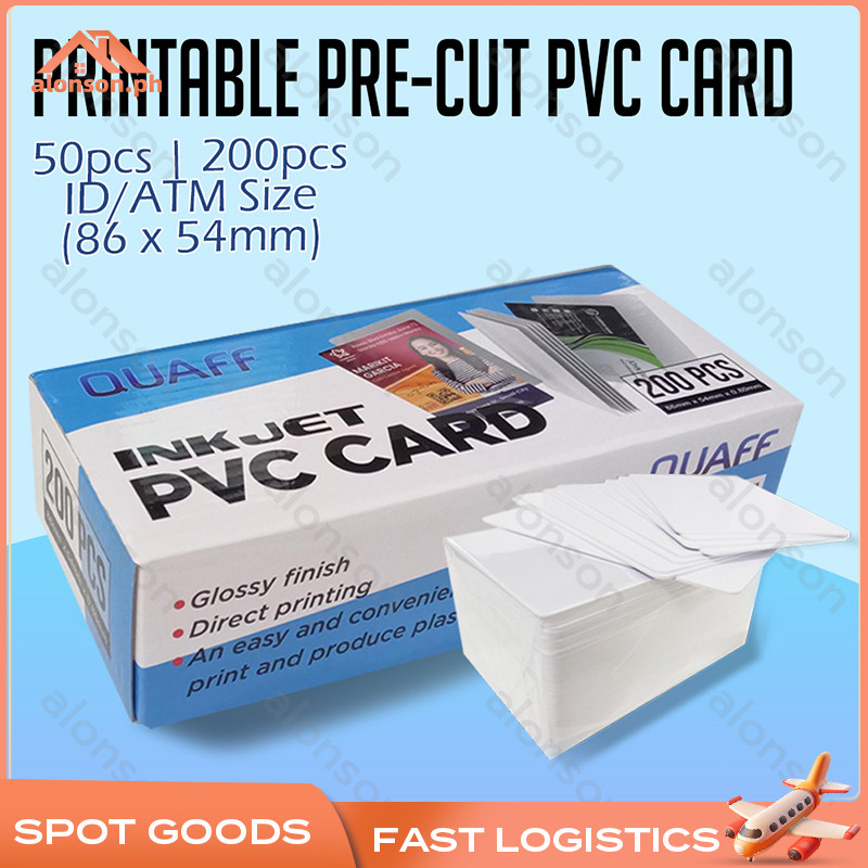 Quaff Printable PVC Pre-Cut Cards for Direct ID Printing (100pcs per ...