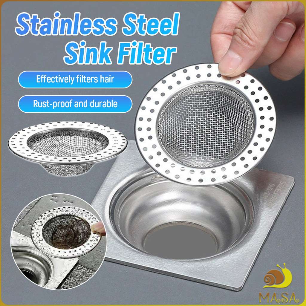 MS 7.8cm Stainless Steel Sink Filter Kitchen Bathroom Floor Drain Mesh ...