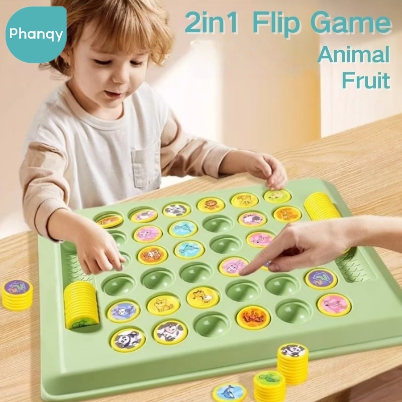Phanqy 2in1 Flip Chess Memory Board Game Early Educational Training ...
