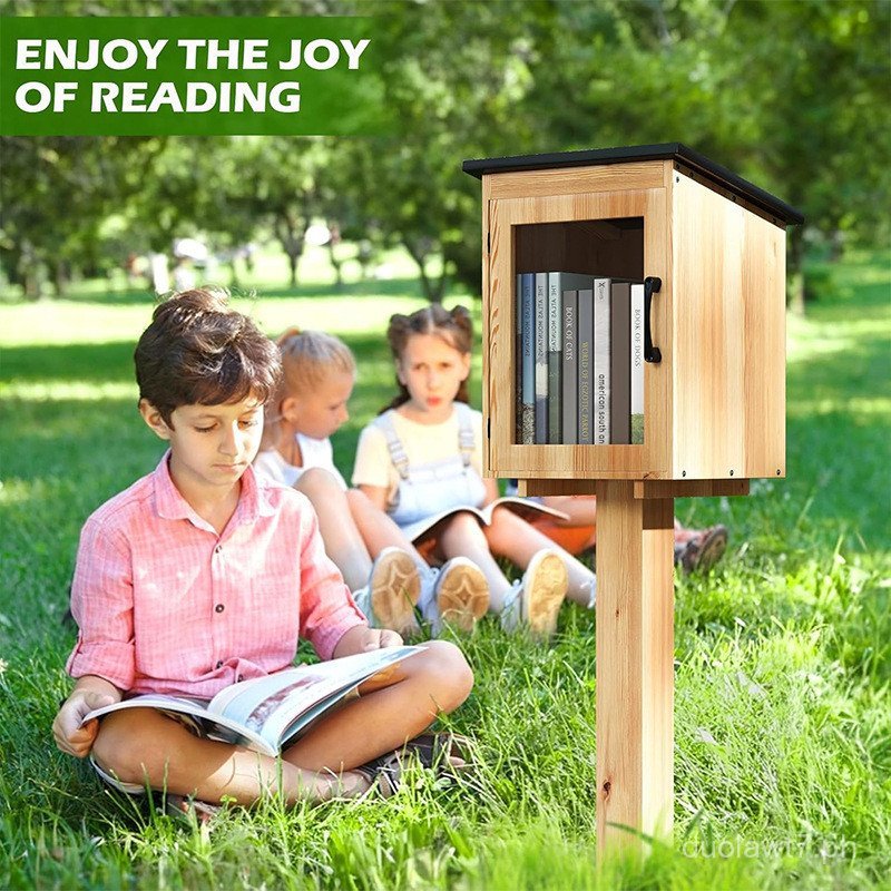 2025New Wooden Outdoor Reading Box Library Book Storage Box Solid Wood ...