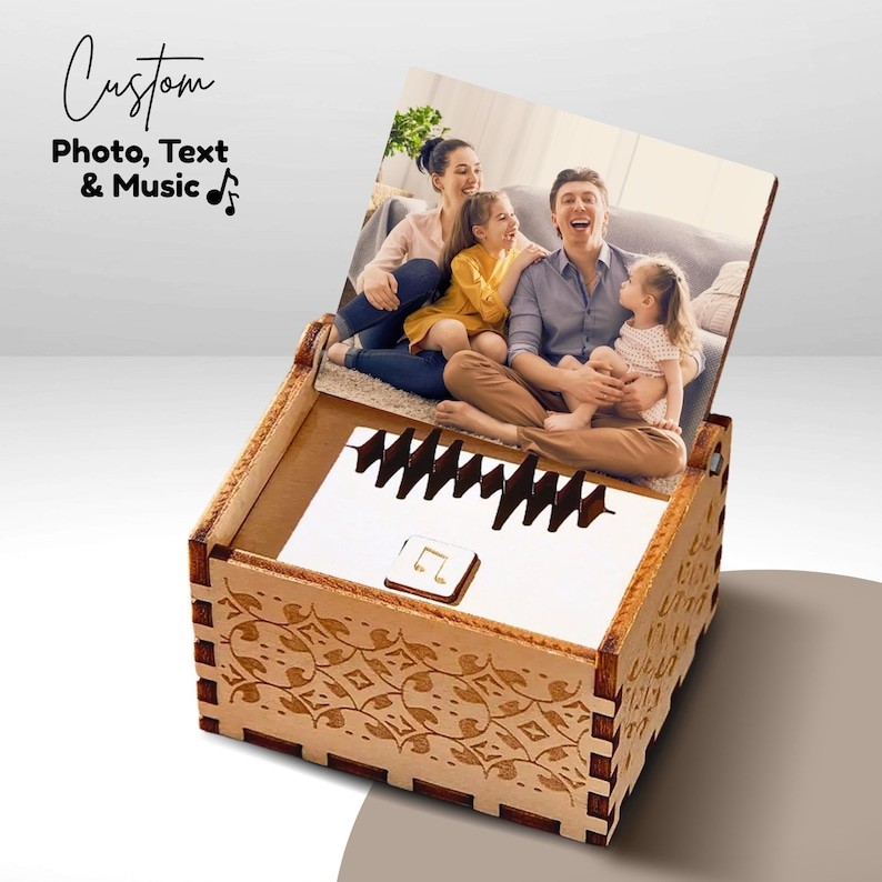 Personalized Music Box with Custom Song & Photo – Handmade Keepsake ...