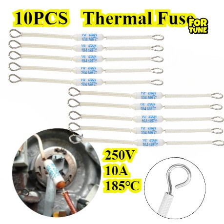 10PCS 10A 250V RF Thermal Fuse Ceramic Temperature Fuse for Rice Cooker ...