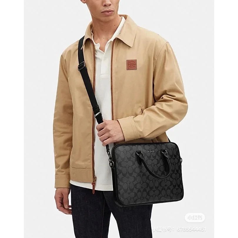 COACH COACH/New Style Men's Bag LIAM Compact Briefcase Ultra-Thin Small ...